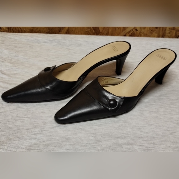 Coach | Shoes | Coach Judith Button Vamp Mules | Poshmark